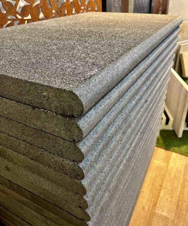 Sawn Dark Grey Granite Bullnose Step 900x500x40mm | Lowarth Paving