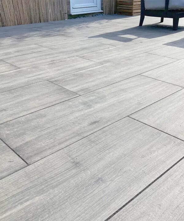 Grove Grey Wood Effect Porcelain Paving Slabs 1200x400x20mm | Lowarth ...